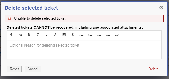 Cannot delete a ticket even if I logged in as Super User - osTicket Forum