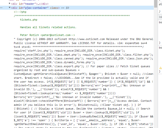 Inconsistent Behavior with ticket.php - osTicket Forum