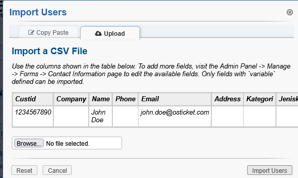 Add customer ID static form - osTicket Forum